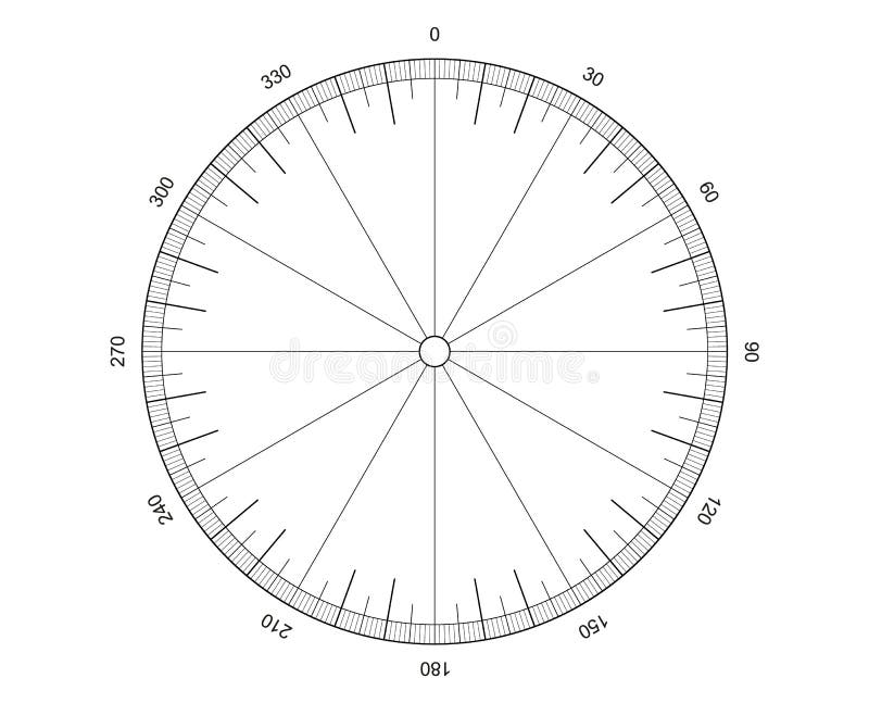 Measuring Circle with Degrees Marked Template. Stock Vector ...