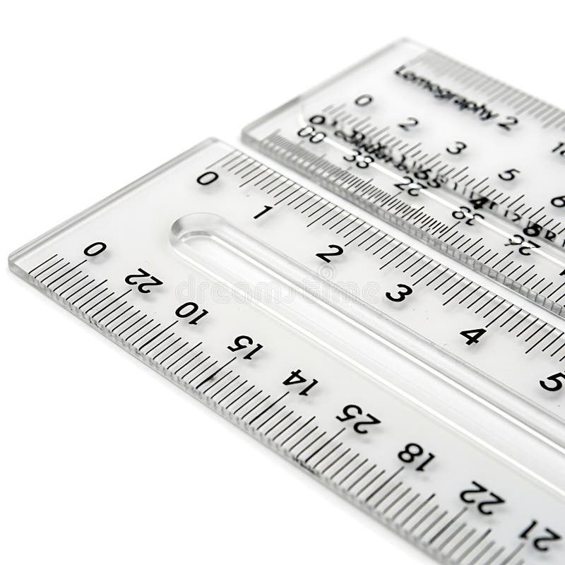 Measuring with Clear Rulers for Precision in Crafts and Education Stock ...