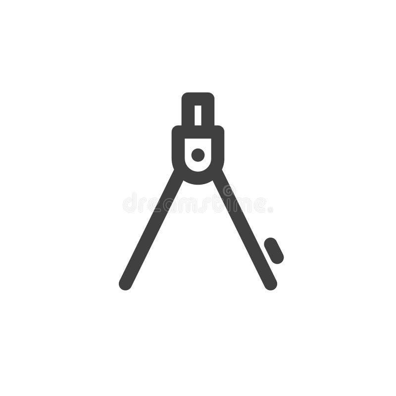 Measuring Compass Line Icon Stock Vector Illustration Of Compass Graphics 246789702