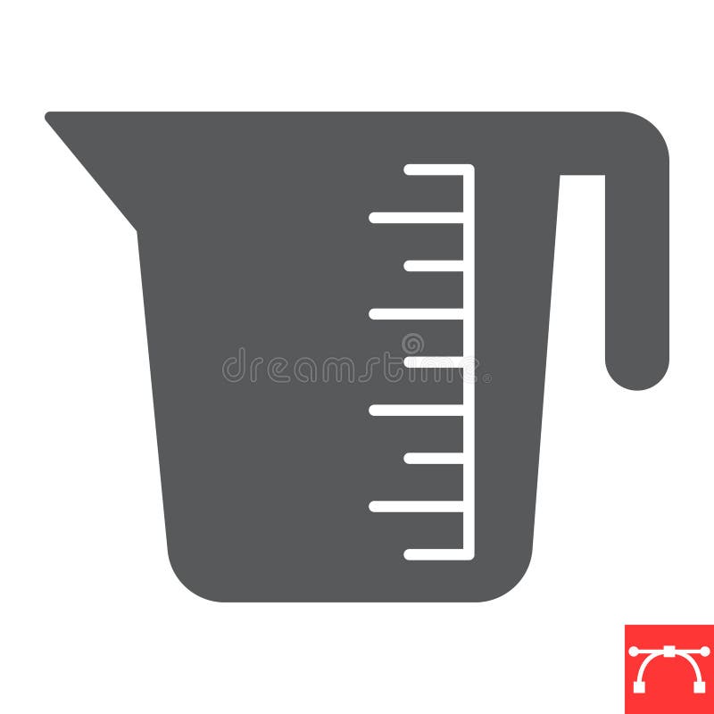Measuring cup glyph icon stock vector. Illustration of kitchenware ...