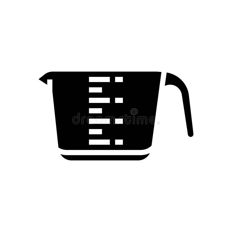Measuring Cup Kitchen Cookware Glyph Icon Vector Illustration Stock ...