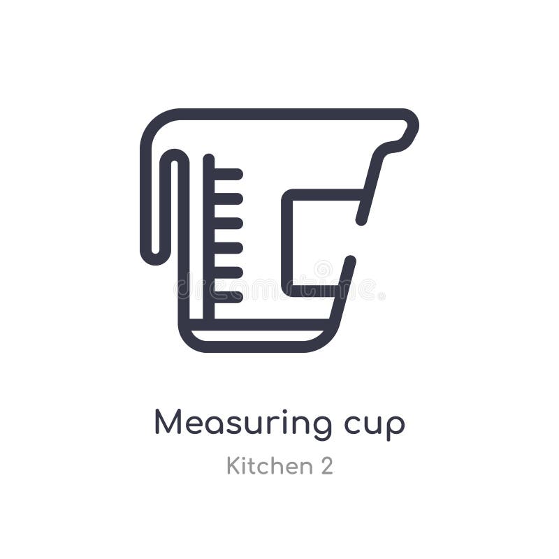 Measuring Cup Outline Icon. Isolated Line Vector Illustration from ...