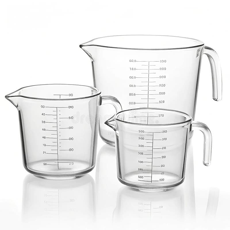Measuring Cup Set on White Background Stock Illustration - Illustration ...