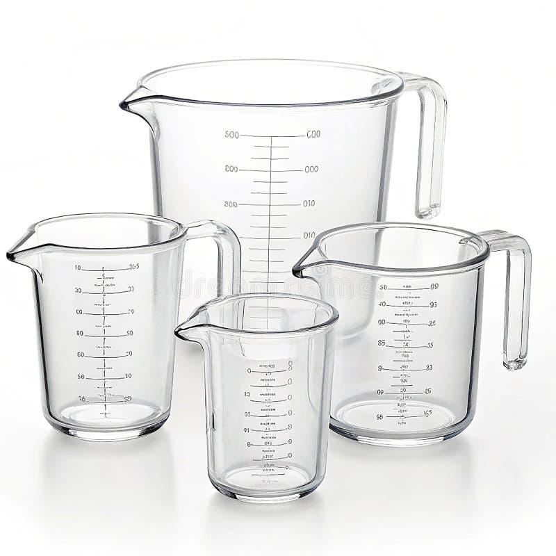 Measuring Cup Set on White Background Stock Illustration - Illustration ...