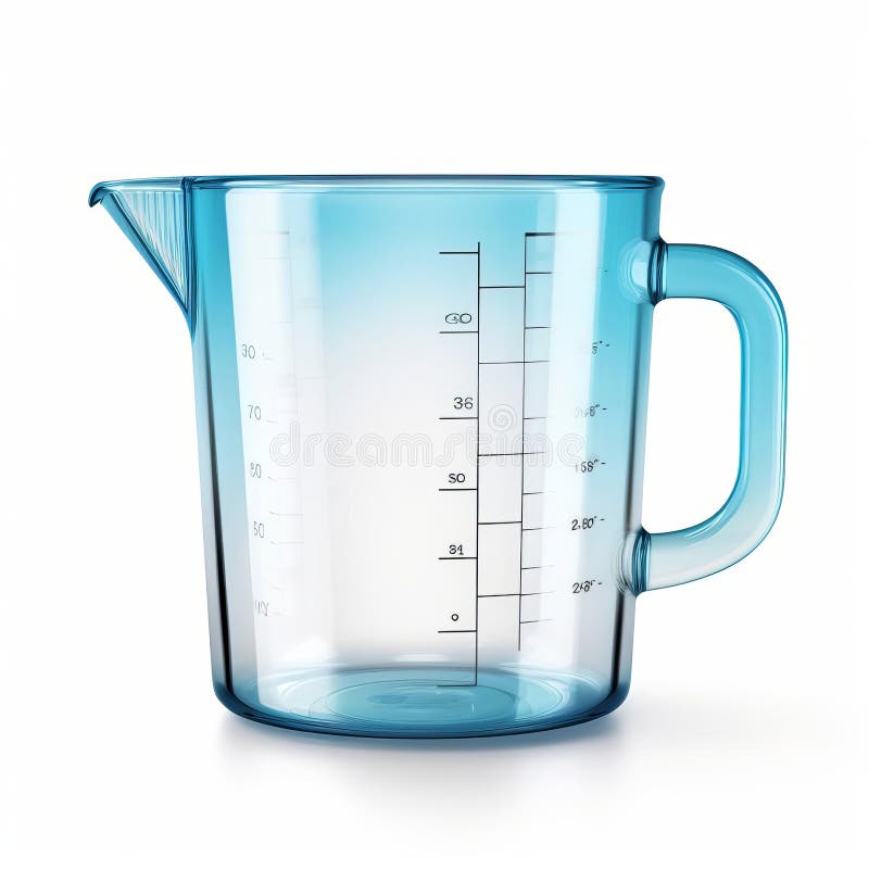 Modern Transparent Blue Measuring Cup Isolated on White Background ...
