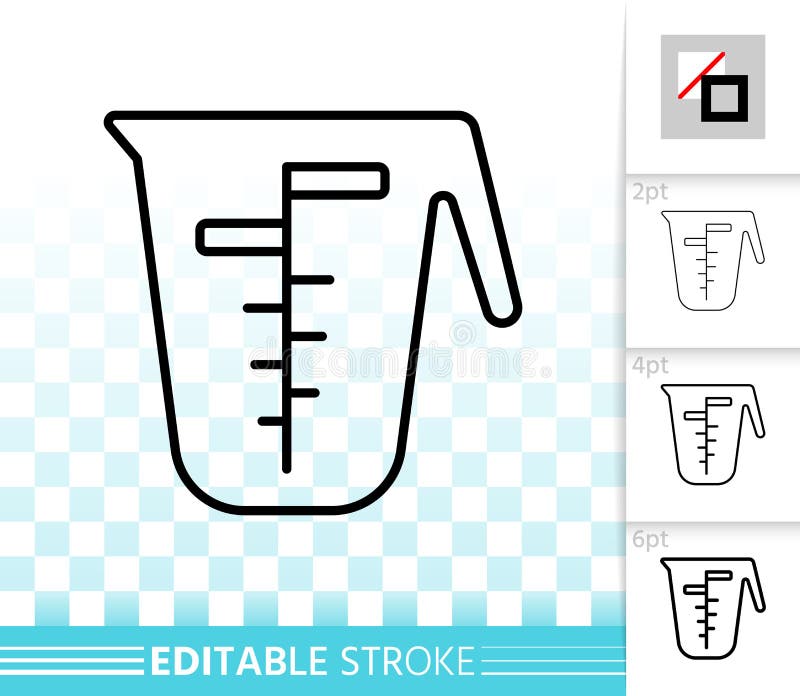 Measuring Cup Simple Black Line Vector Icon Stock Vector - Illustration ...