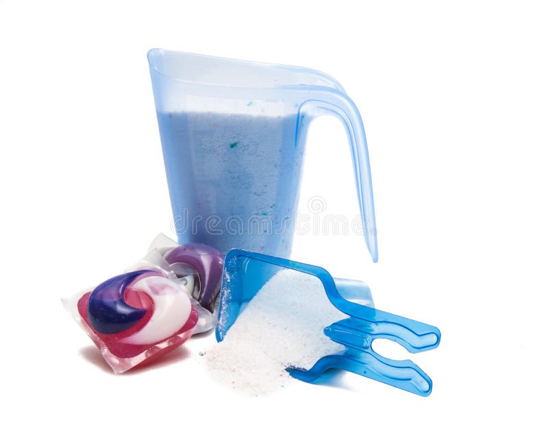 Measuring Cup with Washing Powder Isolated Stock Image - Image of ...