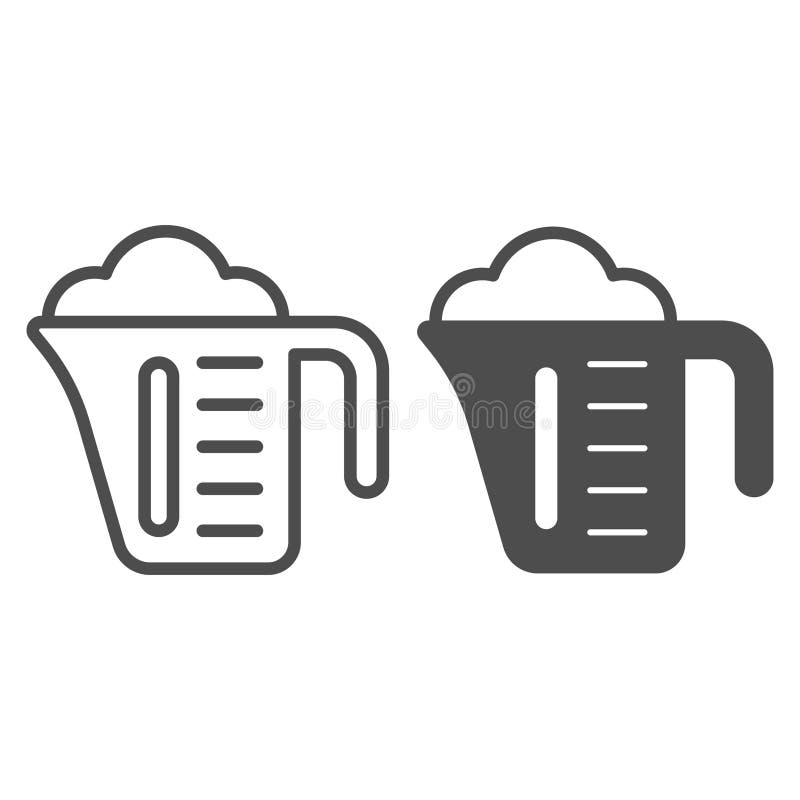 Measuring Cup with Washing Powder Line and Solid Icon, Laundry Service ...