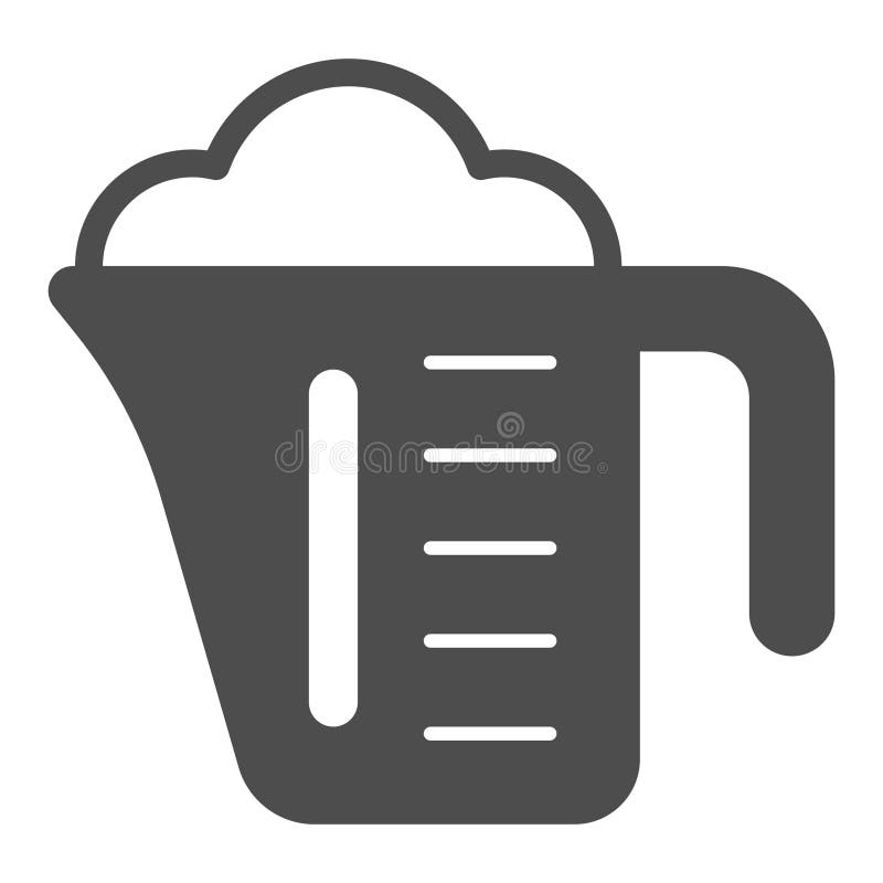 Measuring Cup with Washing Powder Solid Icon, Laundry Service Concept ...