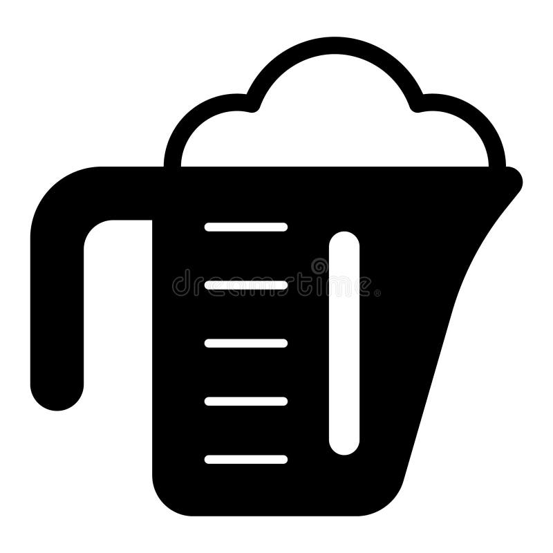 Measuring Cup with Washing Powder Solid Icon, Laundry Service Concept. Vector Graphics Stock ...