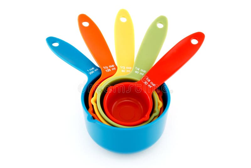 Colored measuring cups stock image. Image of measure - 27360407