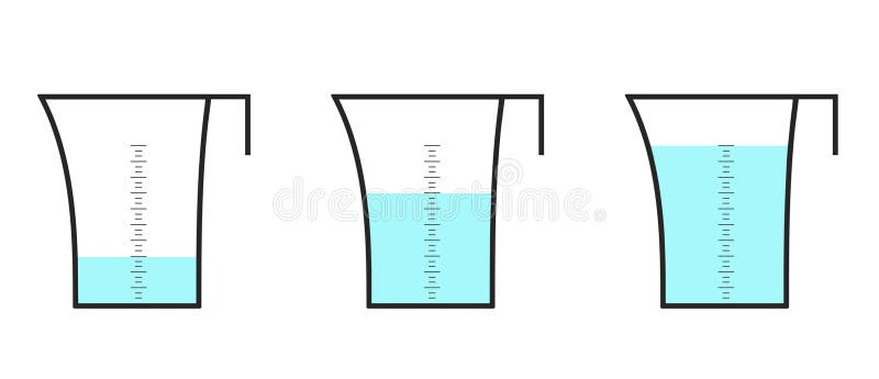 Measuring Cups with Different Fluid Levels Stock Illustration ...