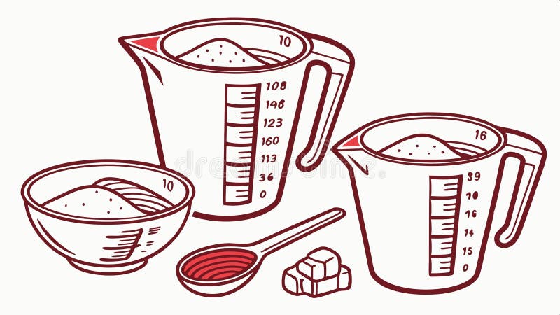 Measuring Cups Illustration, Kitchen Tools, Cooking Measurement, Recipe ...