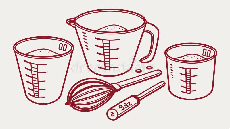 Measuring Cups and Whisk, Baking Tools Vector Design Generative AI ...
