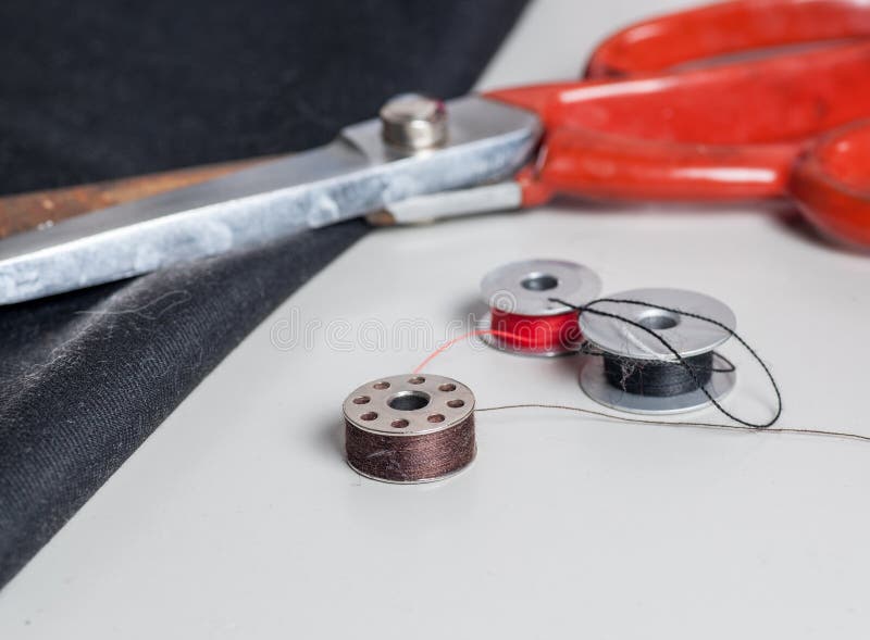 Measuring and Cutting Textile Stock Image - Image of tailored, suit ...