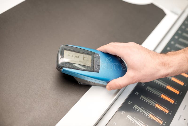 Measuring Depth of the Black Color with Spectrometer Tool Stock Photo ...