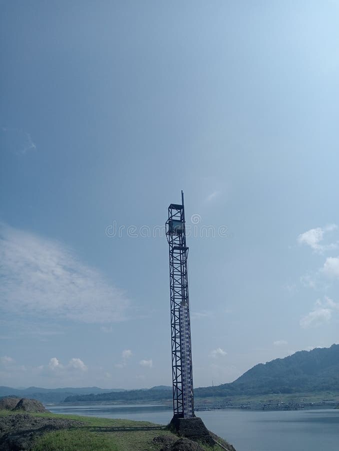 Measuring the Depth of Water in the Dam Stock Image - Image of water ...