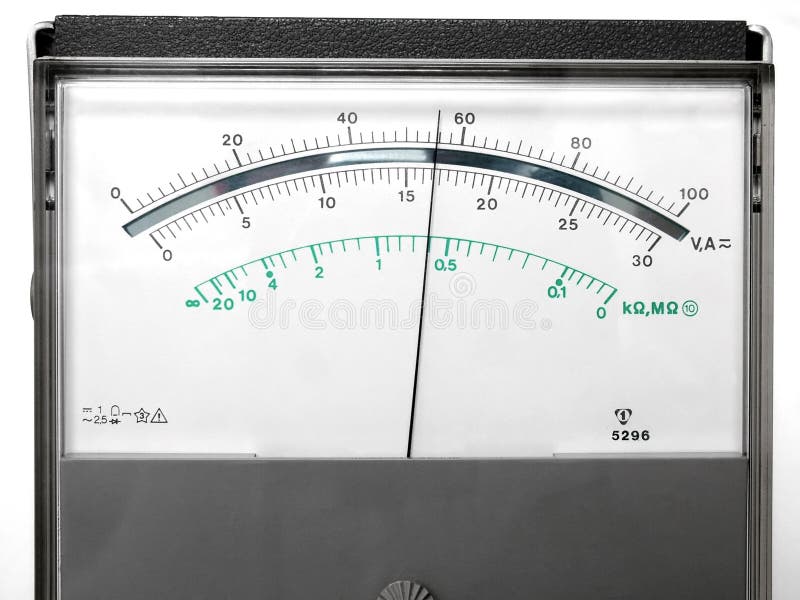 Vintage Old Analog Volt Meter Scale of Measurement Device Stock Photo ...