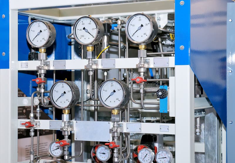 Measuring Device with Manometers and Connecting Pipes Stock Image ...