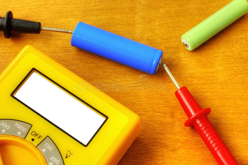 Measuring with Digital Multimeter Stock Photo - Image of electronic ...