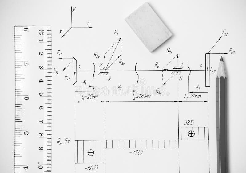 Technical drawing stock illustration. Illustration of graph - 20383566
