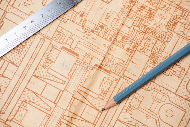 Measuring and Drawing Instruments in the Drawings Stock Photo - Image ...