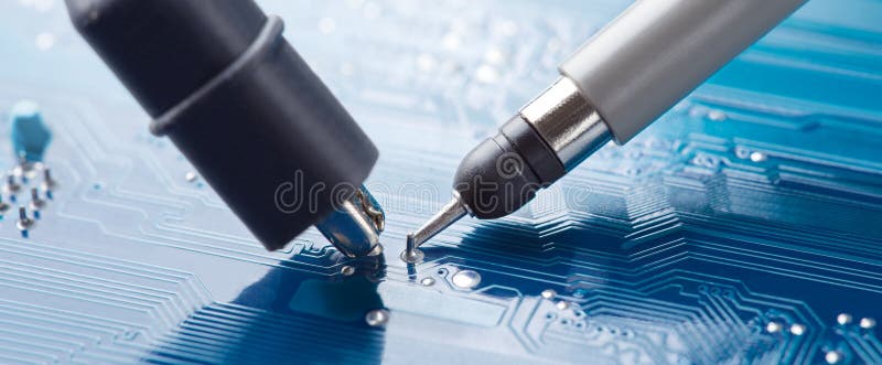 Measuring Electronic Signal Using Oscilloscope on the PCB. Electronics ...