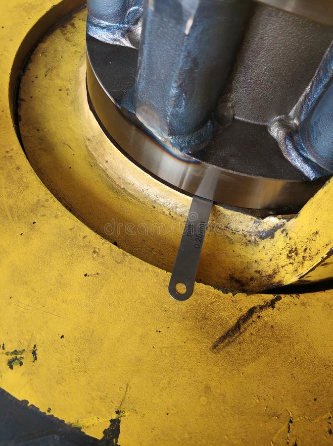 Measuring Gear Gap Using a Feeler Gauge Stock Image - Image of tools ...