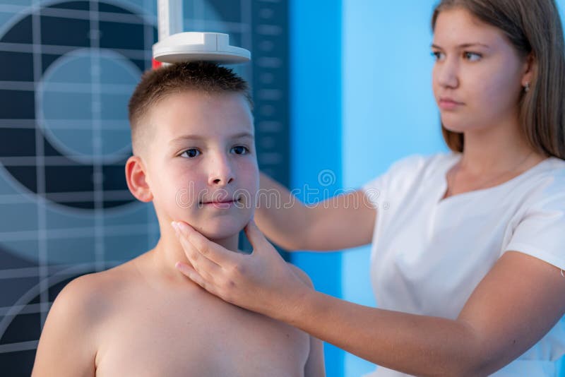 Measuring Height of Children, Auxologic Anthropometry Stock Image ...