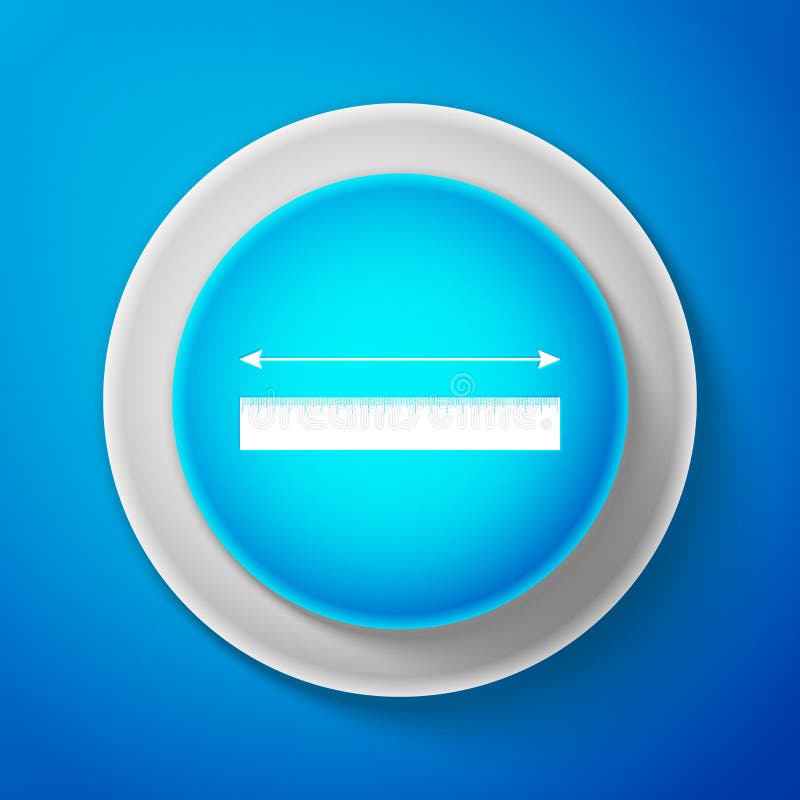 The Measuring Height and Length Icon Isolated on Blue Background. Ruler ...