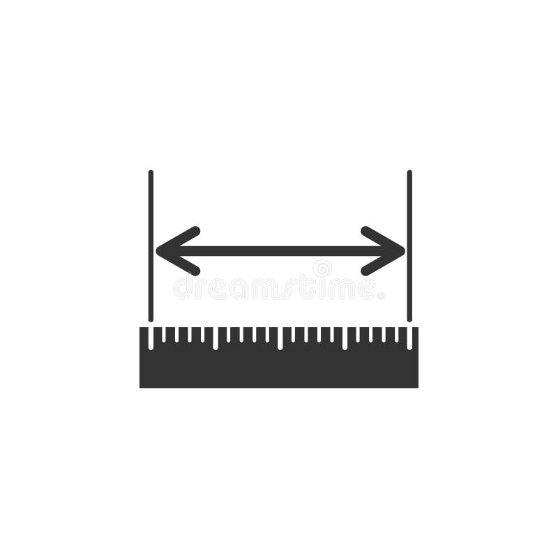 The Measuring Height and Length Icon Isolated. Ruler, Straightedge ...