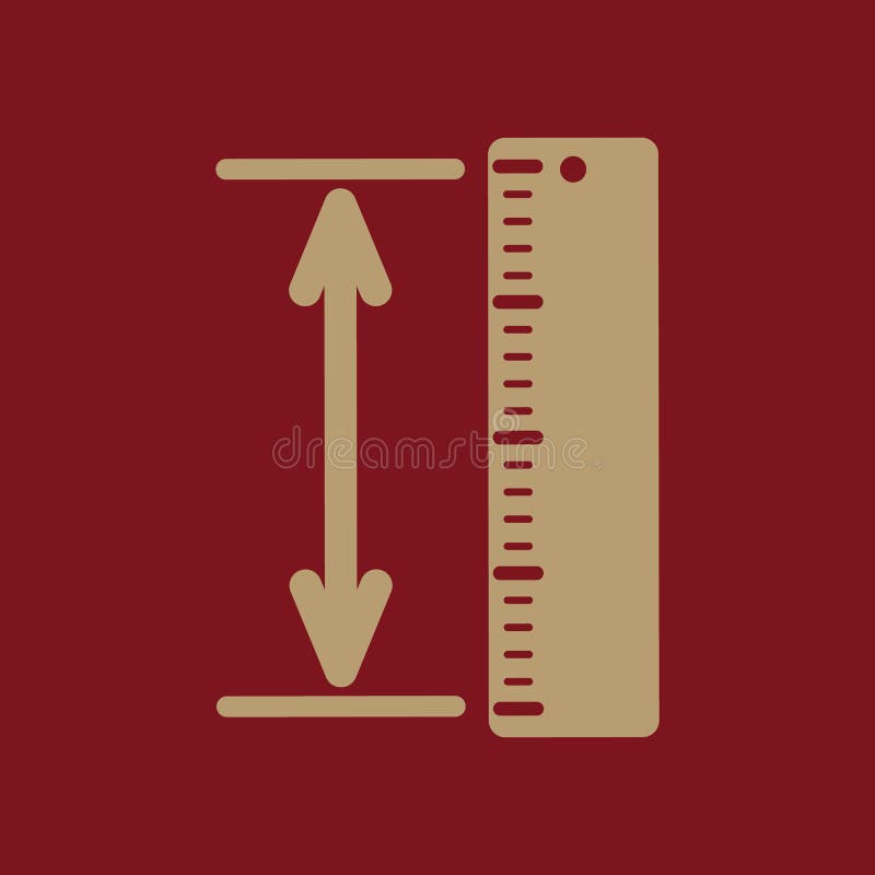 The Measuring Height and Length Icon. Ruler, Straightedge, Scale Symbol ...