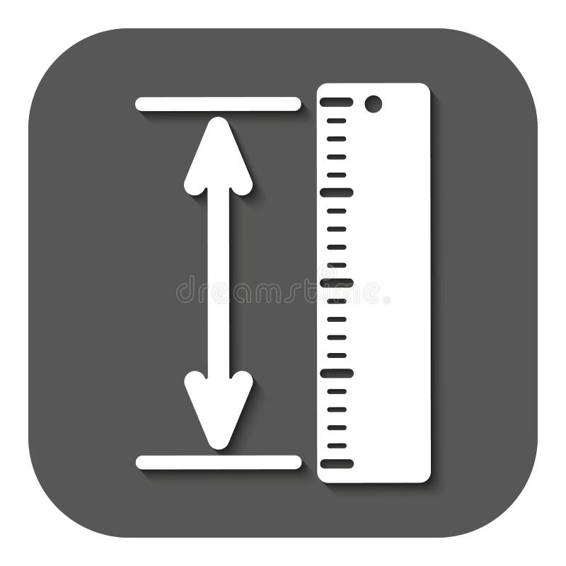 The Measuring Height and Length Icon. Ruler, Straightedge, Scale Symbol ...