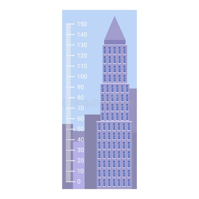 Measuring Height of Modern Skyscraper Using Large Ruler Stock Photo ...