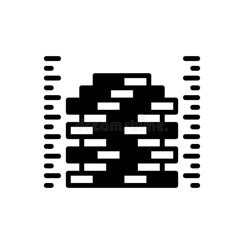 Black Solid Icon for Measuring, Averaging and Wall Stock Vector ...