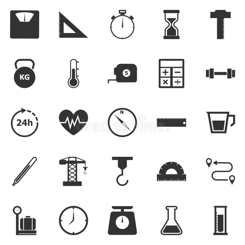 Measuring Icons on White Background Stock Vector - Illustration of ...
