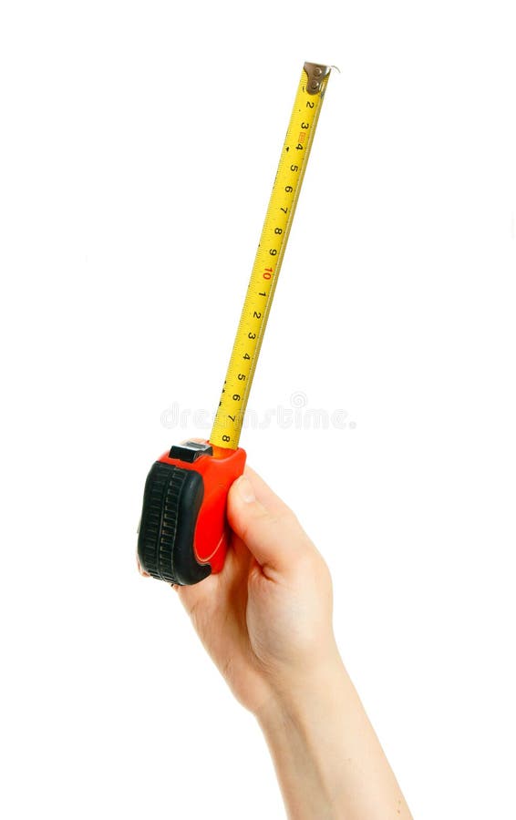 Measuring Instrument in Hand on White Background Stock Photo - Image of ...
