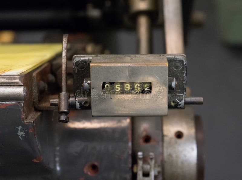 Measuring Instrument of the Old Machine in Factory Stock Photo - Image ...