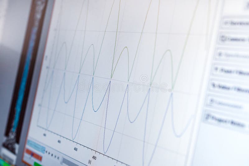 Sine Wave is Displayed on the White Screen. Stock Image - Image of ...