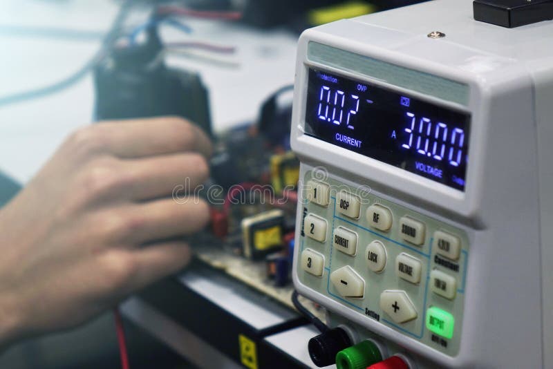 Measuring Instruments in the Engineering Laboratory . Stock Photo ...