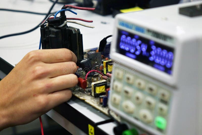 Measuring Instruments in the Engineering Laboratory . Stock Photo ...