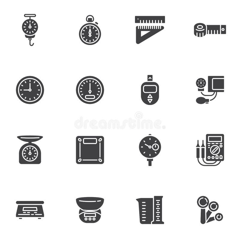 Measuring Instruments Vector Icons Set Stock Vector - Illustration of ...