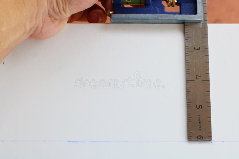 Measuring the Length of a Board Stock Image - Image of closeup, house ...