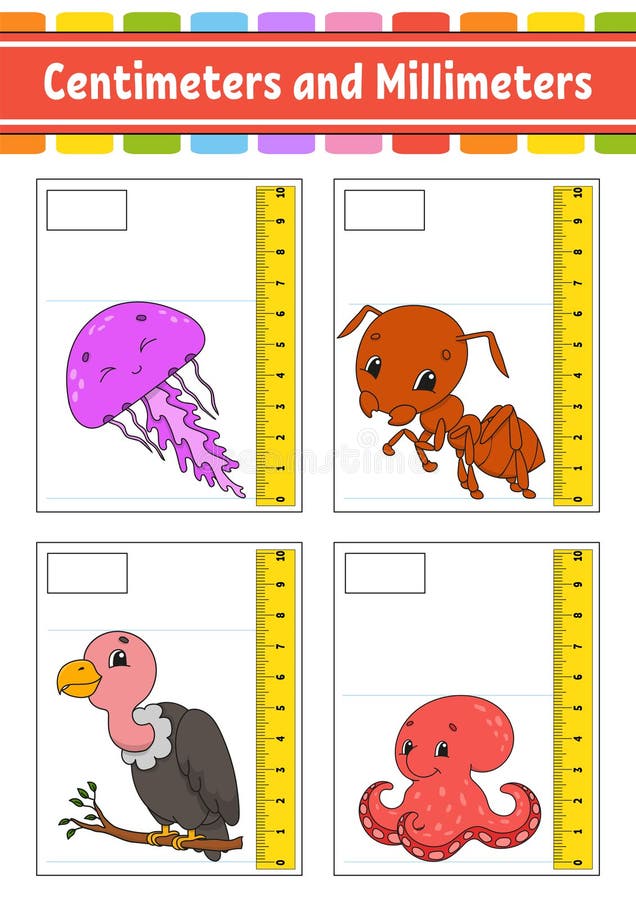 Measuring Length in Centimeter and Millimeter. Education Developing ...