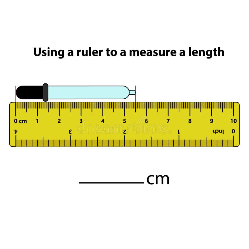 Measuring Length in Centimeters Ink Pillar with the Ruler. Education ...