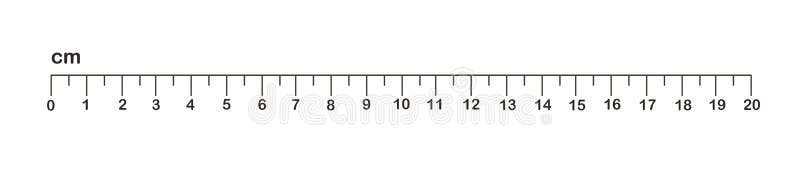 Measuring Length Markings in Centimeters of Ruler on White Background ...