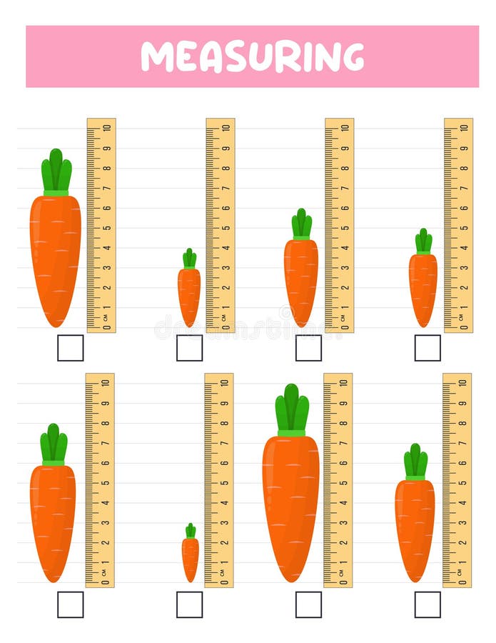 Measuring Length with Ruler. Education Developing Worksheet. Game for ...