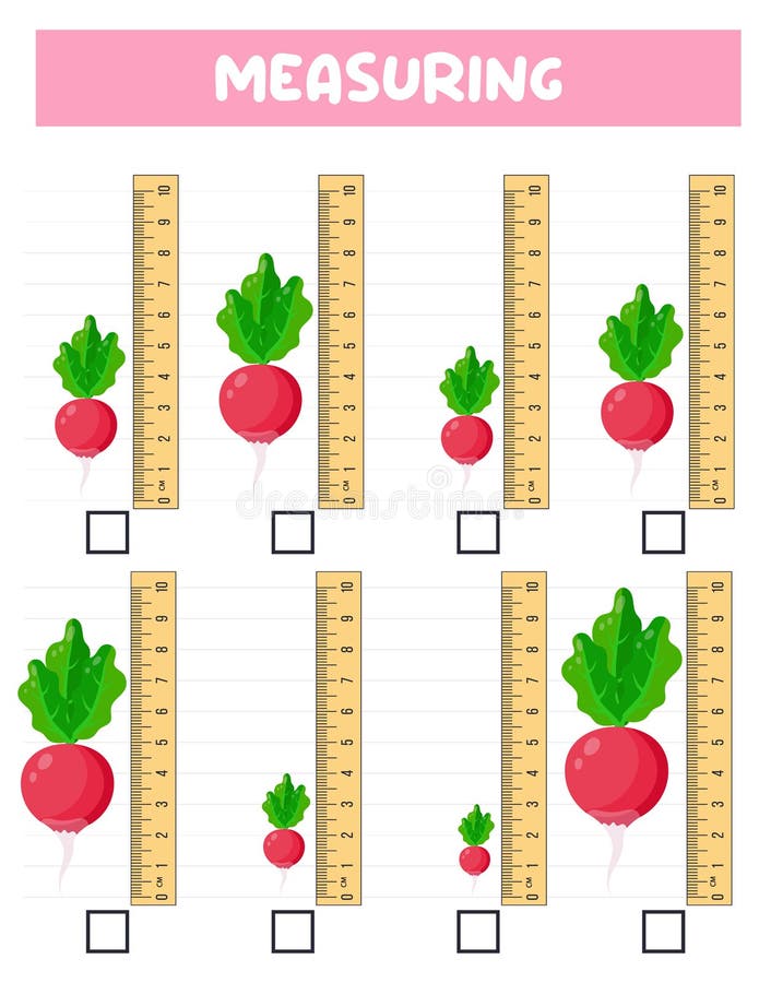 Measuring Length with Ruler. Education Developing Worksheet. Game for ...