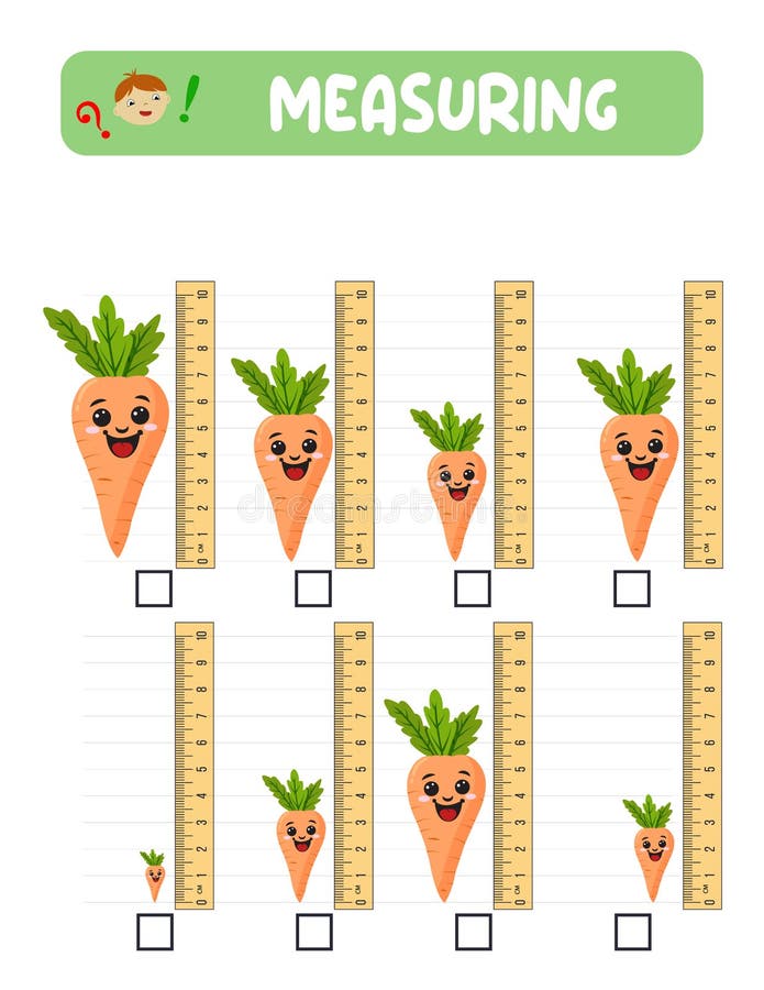 Measuring Length with Ruler. Education Developing Worksheet. Practice ...