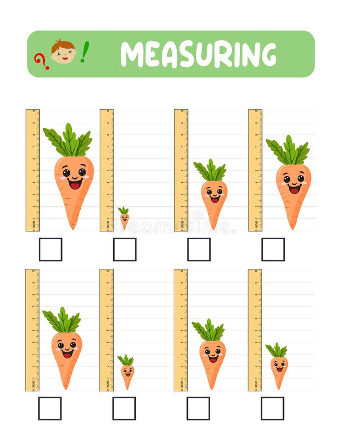 Measuring Length with Ruler. Education Developing Worksheet. Practice ...
